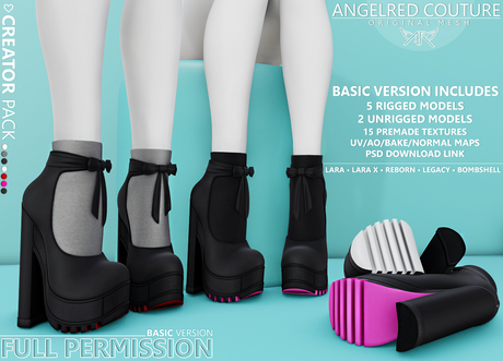 Second Life Marketplace - AngelRED Couture - FULL PERM Mesh Zoe Heels ...